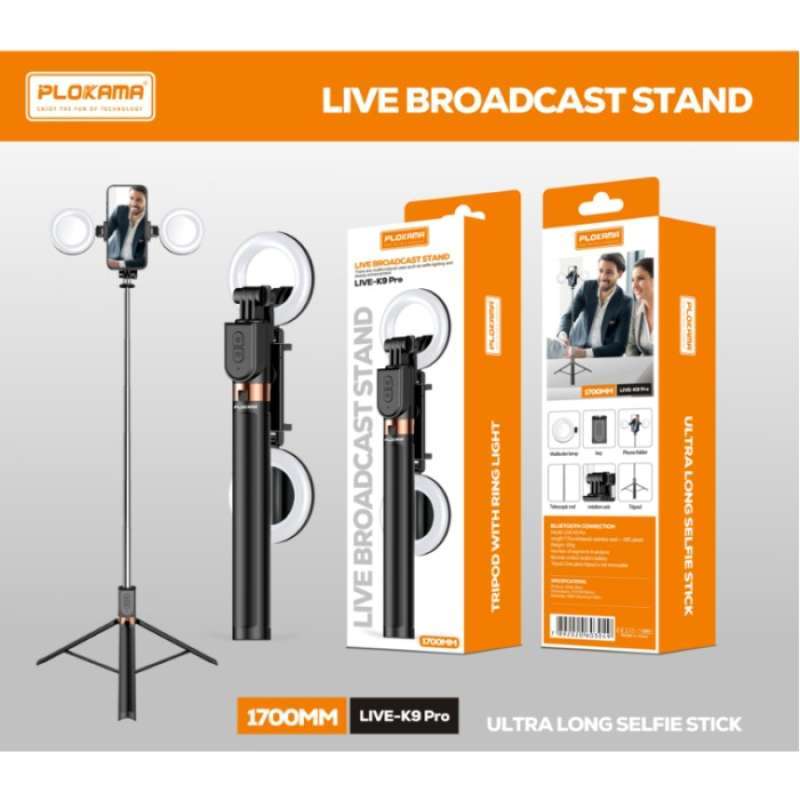 Jual Tongsis K9 Led Pro Tongsis Tripod Bluetooth Selfie Stick 4 In 1 ...