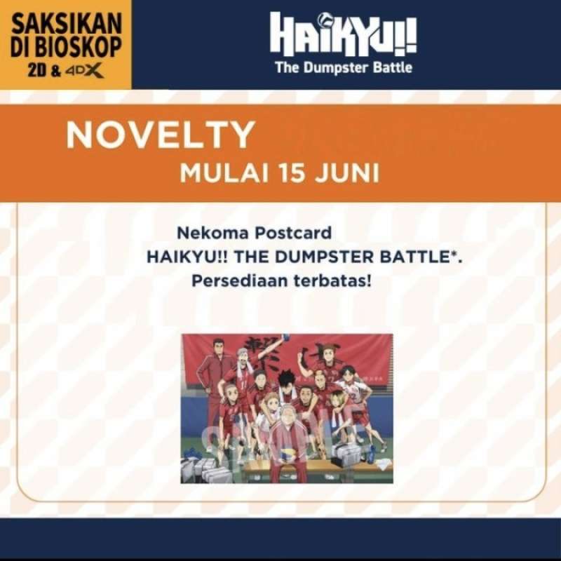 Jual Haikyuu!! The Dumpster Battle X Cgv Official Nekoma Postcard Di Seller Kingyo - Cengkareng ...