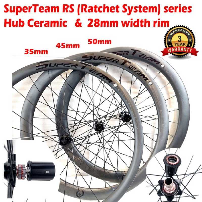 Jual Superteam Rs Carbon Wheelset Disc Brake Ceramic Ratchet System 36t ...