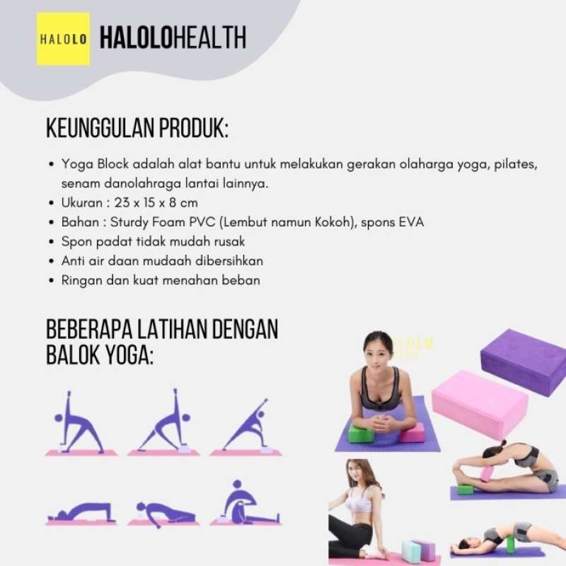 Jual [si_cinder] Yoga Block Balok Yoga Bantal Bantalan Brick Block Yoga ...