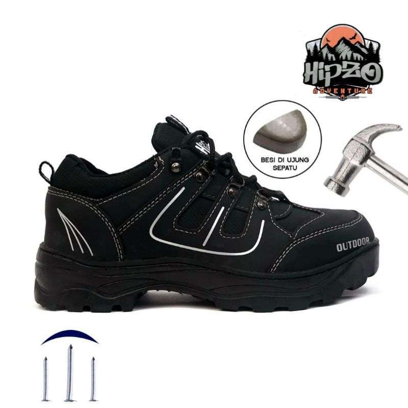 Promo Wolf Sepatu Safety Boots Pria Ujung Besi Outdoor Kerja Lapangan ...