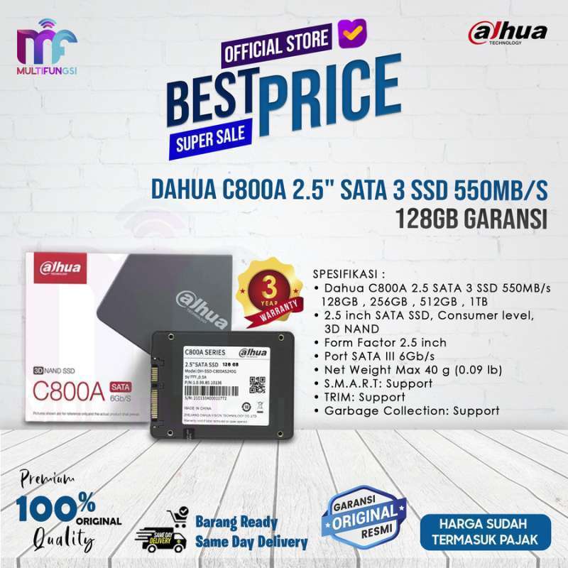 Jual Dahua C800a 2.5 Sata 3 Ssd 550mb/s 512gb Dhi-ssd-c800as - 512gb Di ...