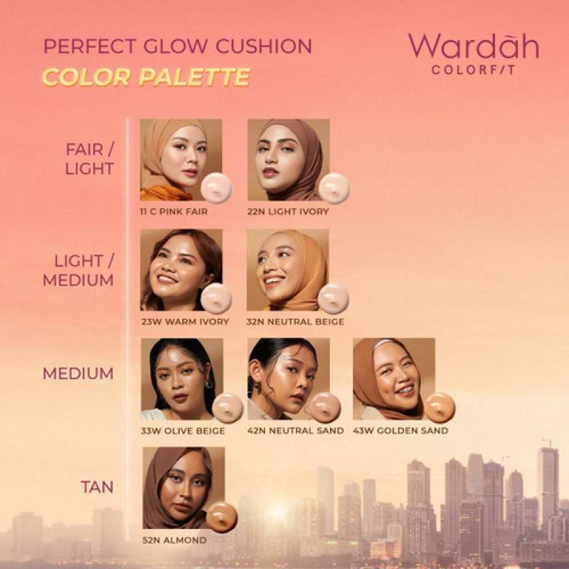 Jual Wardah Colorfit Perfect Glow Cushion Spf 33pa++ 15gr - 23w Warm ...