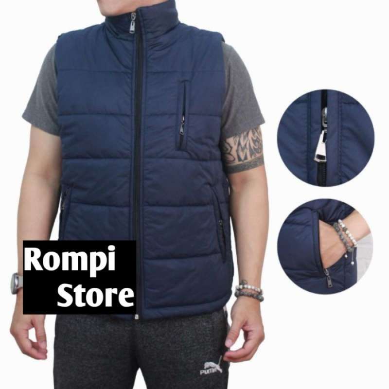 Jual Jaket Rompi Pria Keren Rompi Vest Motor Anti Angin Bahan Parasut ...
