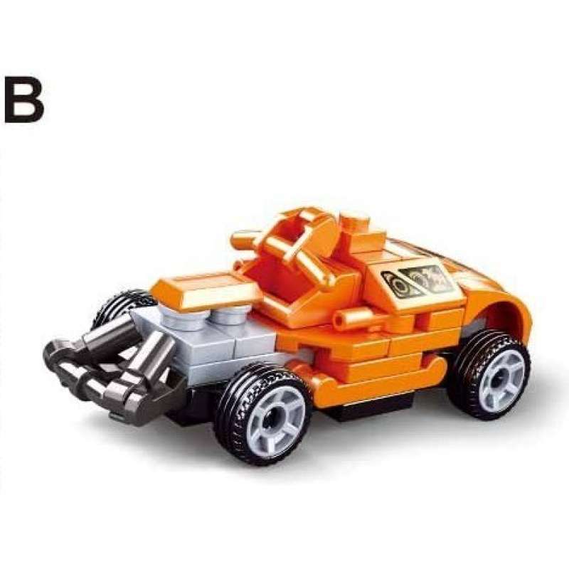 Promo Sluban - Mainan Balok Susun Bricks Mobil Balap Power Pull Back ...