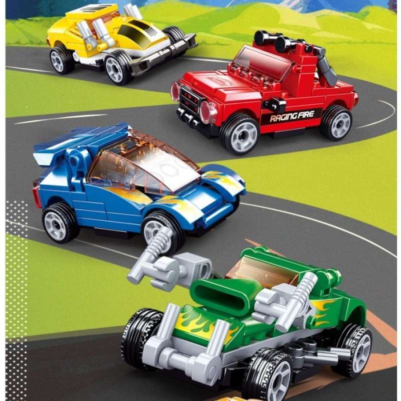 Promo Sluban - Mainan Balok Susun Bricks Mobil Balap Power Pull Back ...