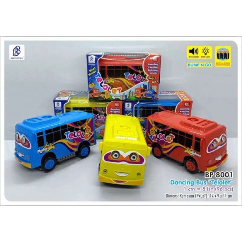 Promo Mainan Mobil Bus Telolet Ada Suara Dan Lampu 5d 368b-6 Bump N Go ...