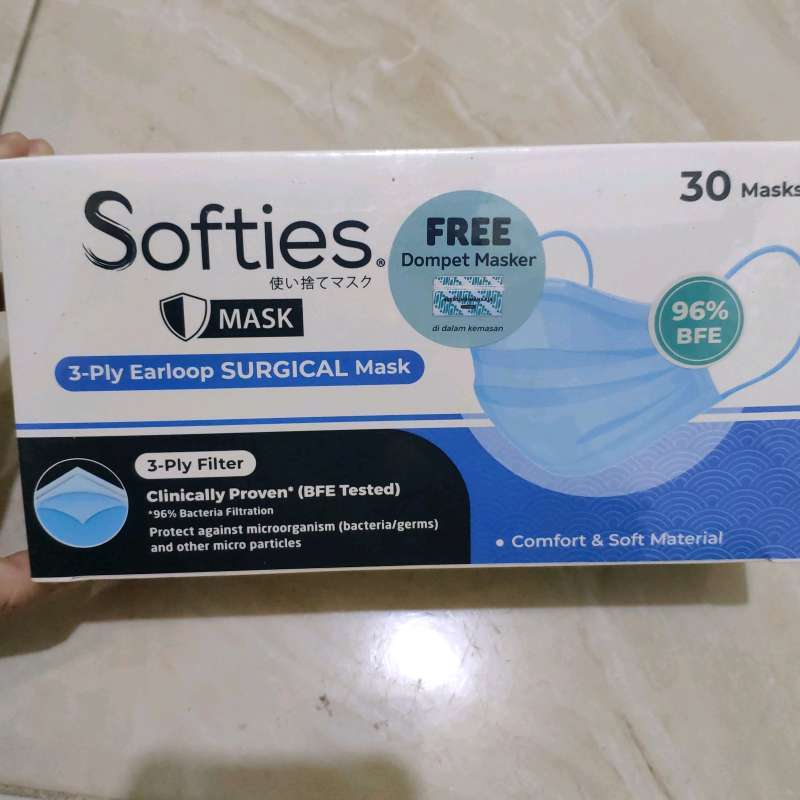 Jual Masker Softies Surgical 3 Ply Isi 30 Pcs - Polos Di Seller ...