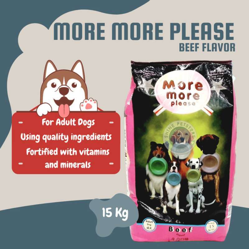Promo Makanan Anjing More More Please Adult Dog Beef Flavor 15kg Diskon ...