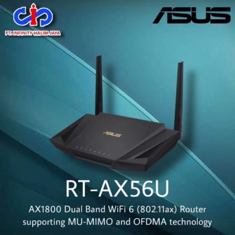 Promo Asus Rt-ax56u Ax1800 Dual Band Wifi 6 Wireless Router With Aimesh ...