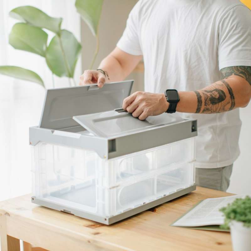 Promo Box Lipat Storage Transparan Folding Foldable Container Premium ...