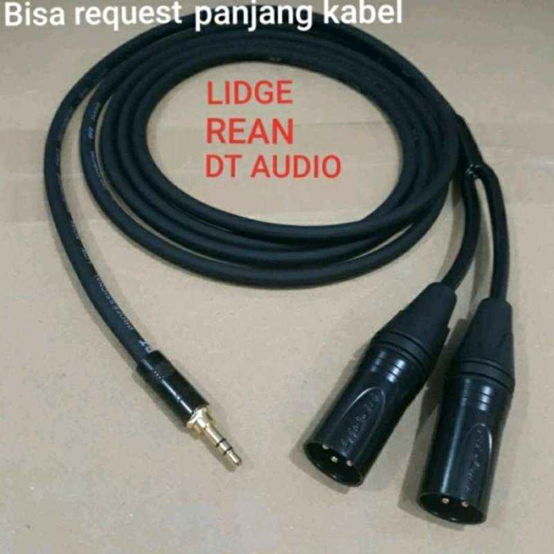 Promo Kabel Dt Audio Jack Rean Trs 3,5 Mm To 2 Lidge Xlr Male (2 M ...