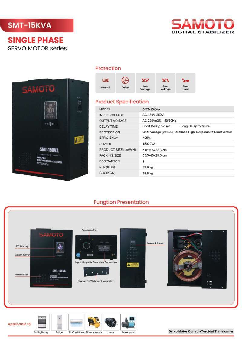 Jual Smt - 15kva - New Servo Motor Series 15.000va Single Phase Samoto ...