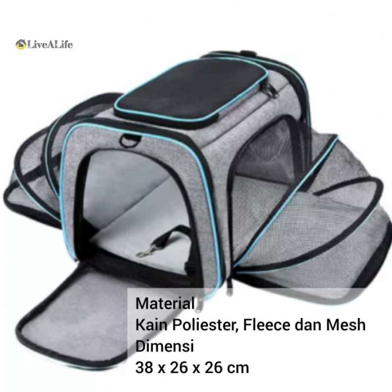Jual Tas Kandang Anjing Kucing Pet Dog Cat Carrier Bag Pet Cargo - Gray ...