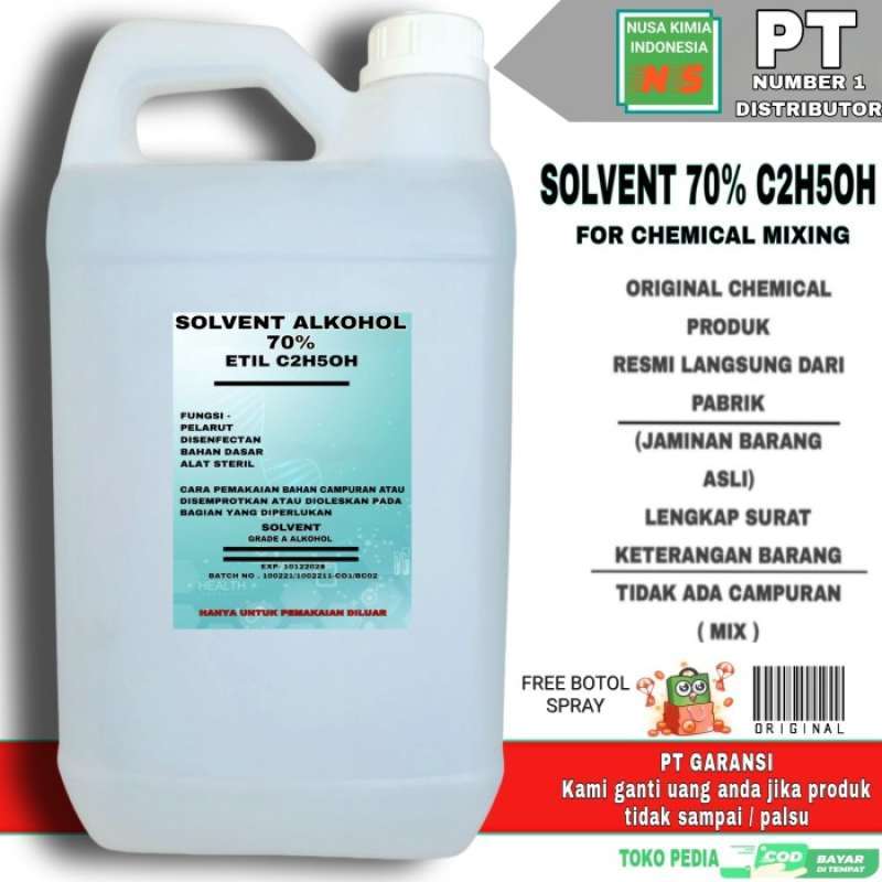 Promo Alkohol Food Grade 5 Liter 70% Solvent /alkohol 70% 5 Liter Food ...