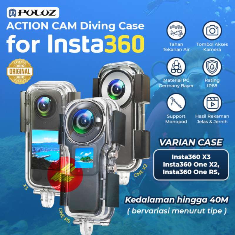 Promo Diving Case Camera Waterproof Underwater Surving Insta360 X2 X3 ...