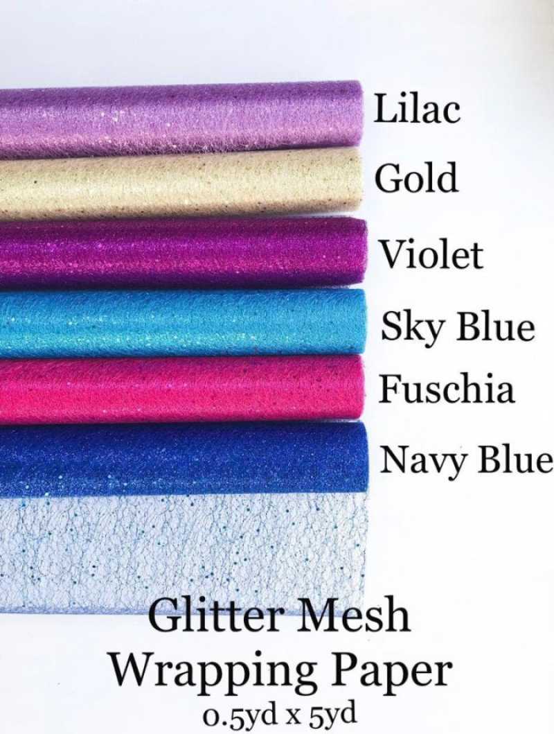 Jual Glitter Mesh Korea Flower Wrapping Paper Kertas Bunga Jaring Tile ...