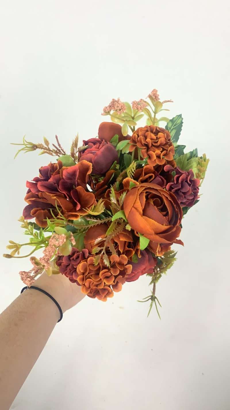 Jual Artificial Mix Rose Hydrangea Carnation Handbouquet Bunga Palsu ...