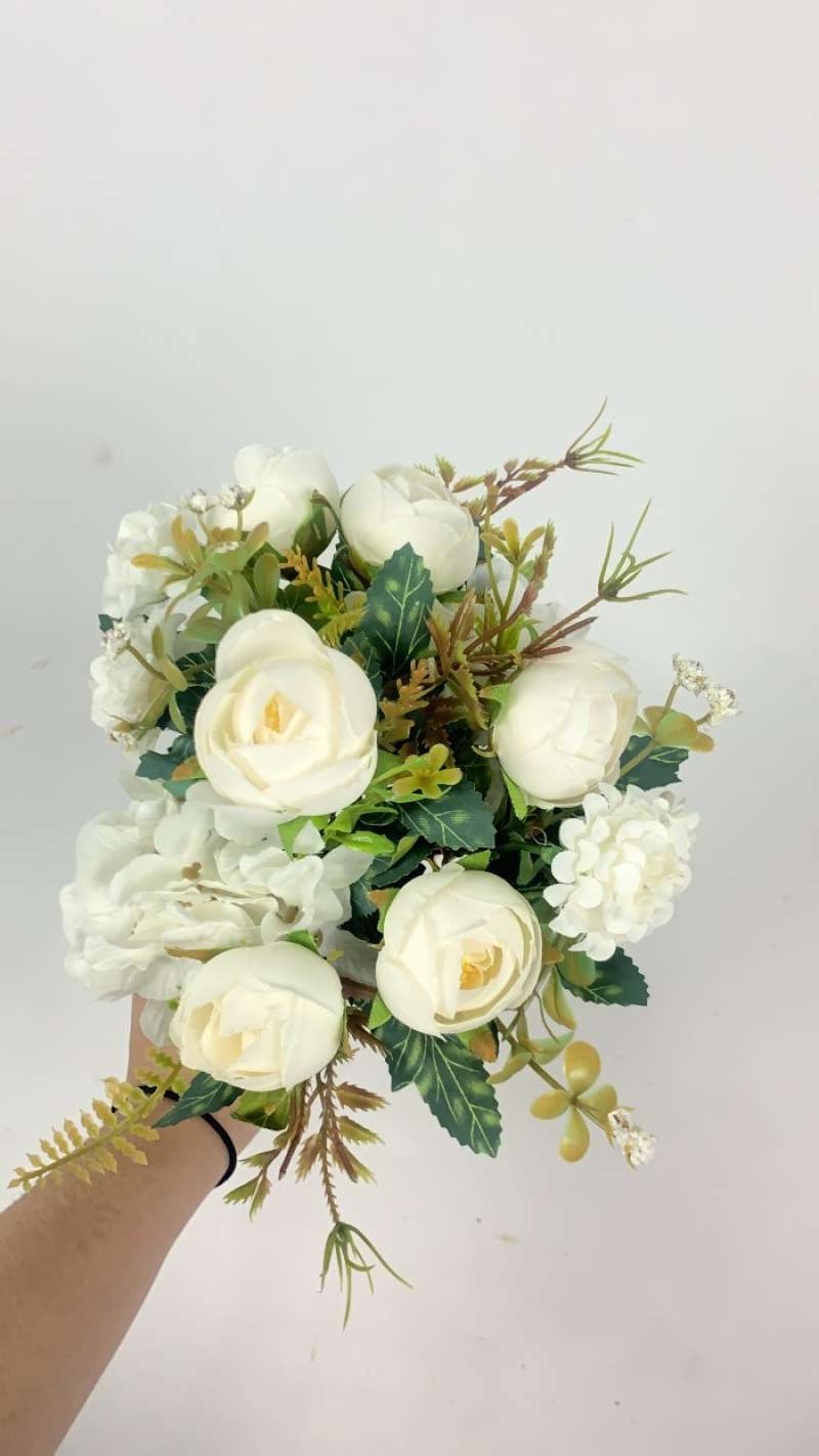 Jual Artificial Mix Rose Hydrangea Carnation Handbouquet Bunga Palsu ...