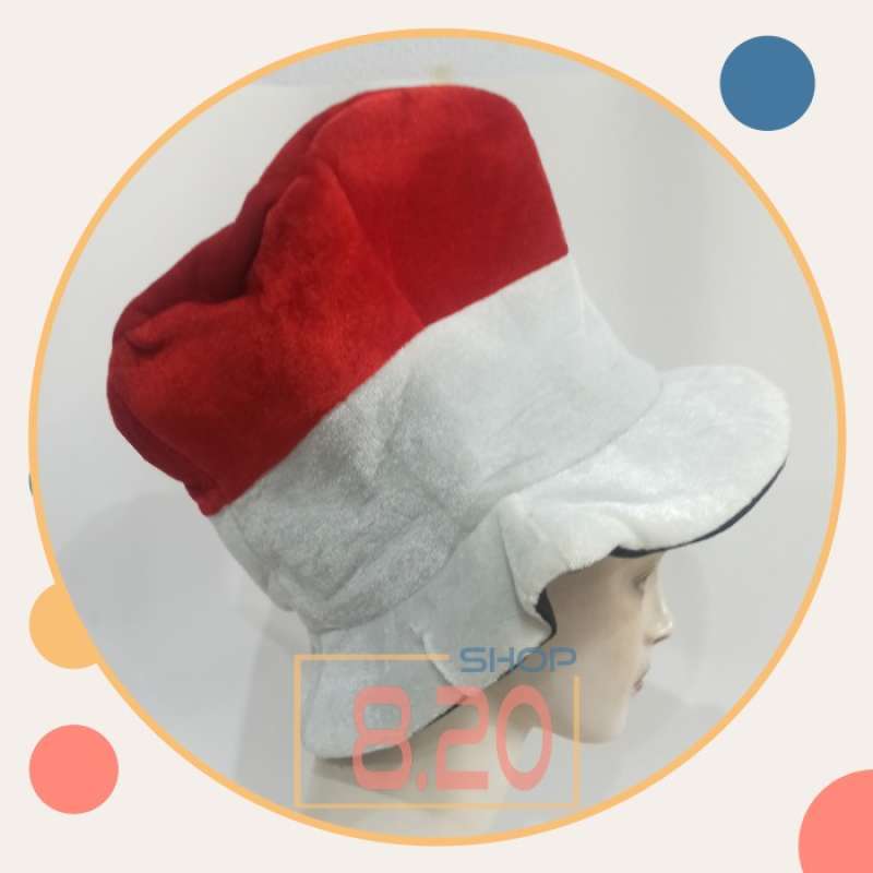 Jual Party Hat Topi Bola Kain Bludru Pesta Bendera Indonesia Merah ...