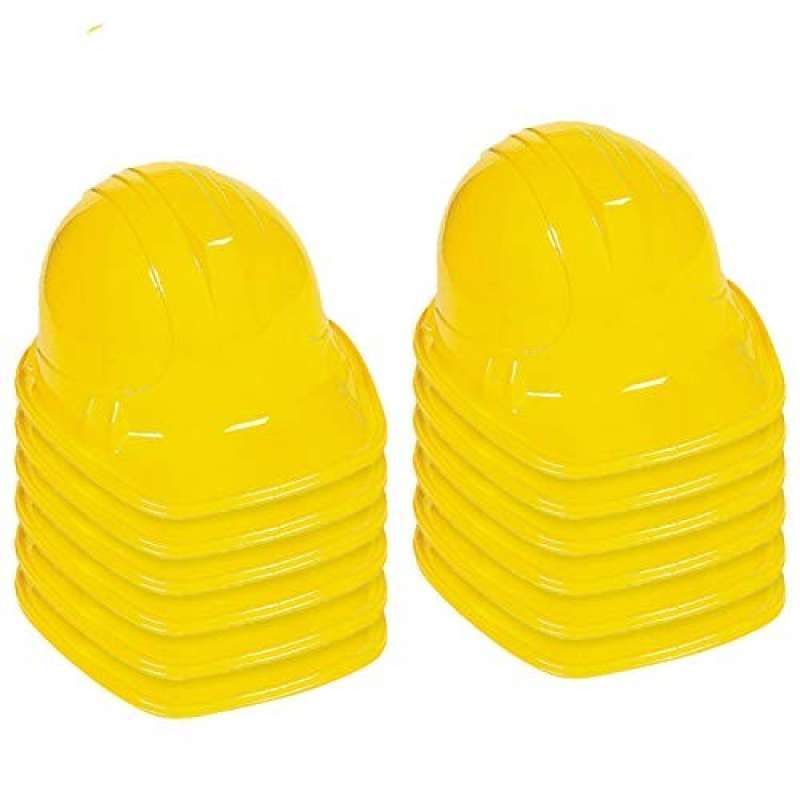 Jual Yellow Construction Hat For Adults - 12 Plastic Builder Hats Di ...