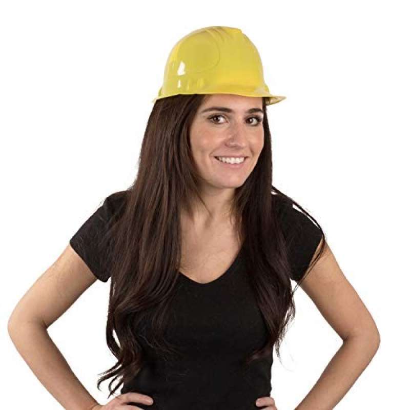 Jual Yellow Construction Hat For Adults - 12 Plastic Builder Hats Di ...