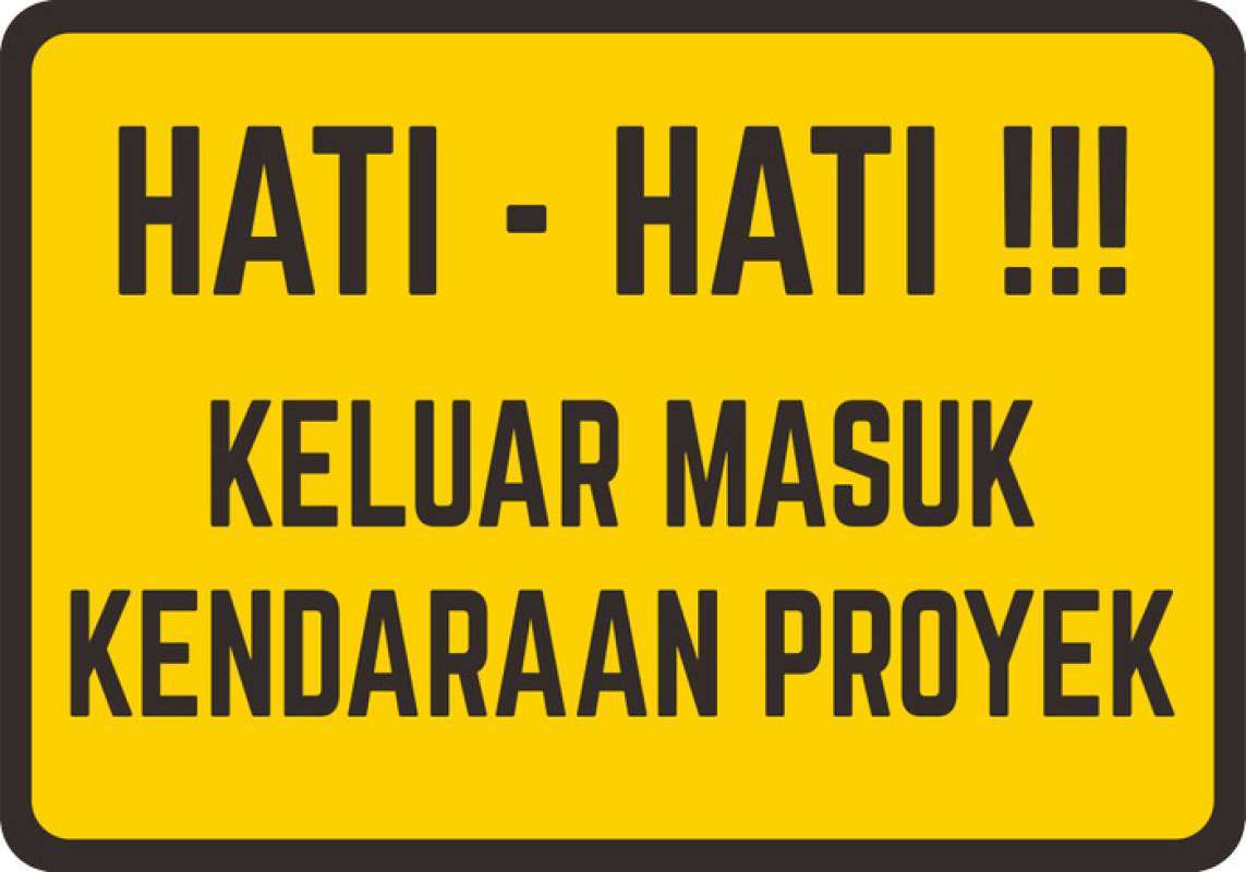 Jual Rambu Hati-hati Keluar Masuk Kendaraan Proyek - 60cm X 40cm Di ...