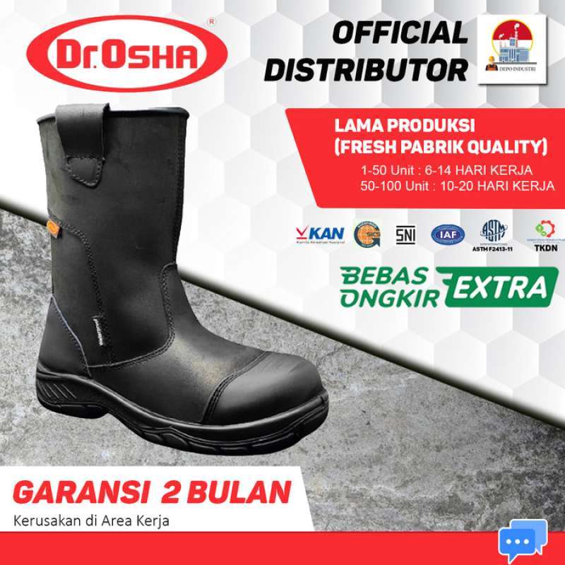 Jual Safety Shoes Dr Osha Mustang Boot 3373 - Sol Pu (sol Full Hitam ...