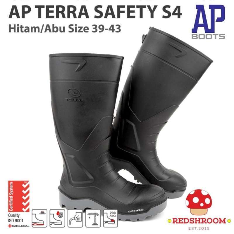Jual Smarta Shop_ Sepatu Boot Tinggi Ap Boots Terra Safety S4 Black ...