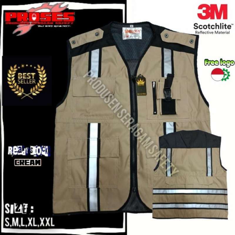 Jual Rompi Kerja Safety-rompi Proyek-rompi 3m Cream Di Seller Aghanim ...