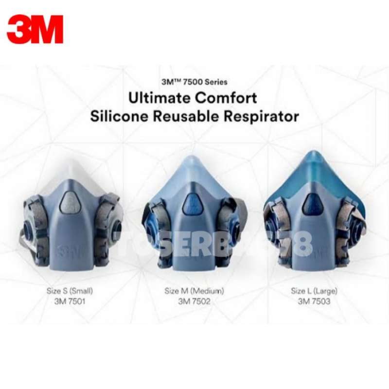 Jual 3m 7501 7502 Half Face Complete Set Respirator Cartridge Filters - 3m 7502+6003/ M Di ...