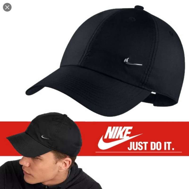 Jual Nike Dri-fit Club Unstructured Metal Swoosh Cap Black Fb5372-010 ...