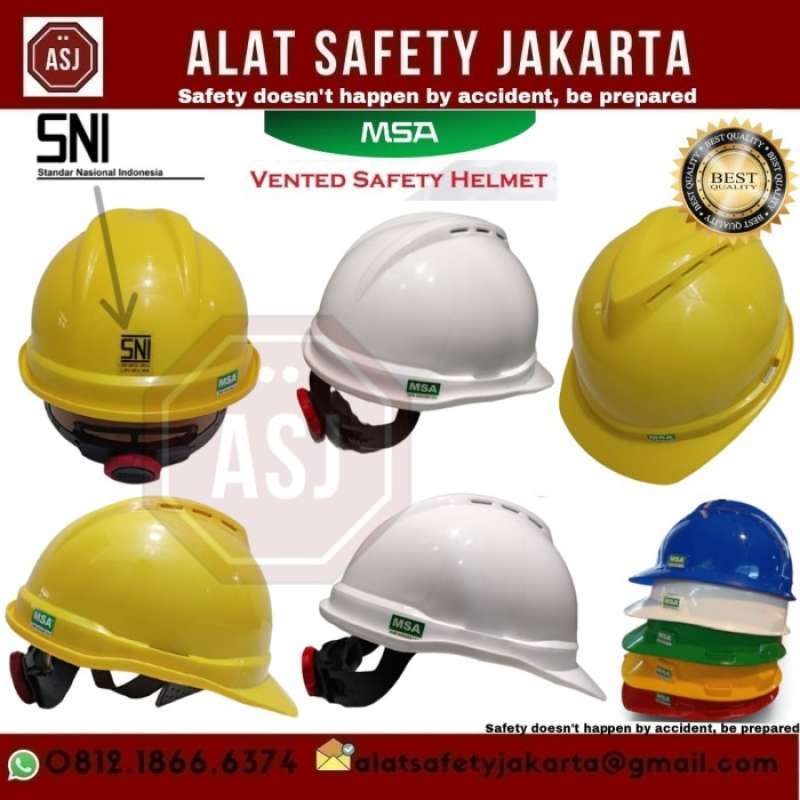 Jual Helm Proyek Msa Vented Inner Fas Trac / Safety Helmet Msa Vented ...