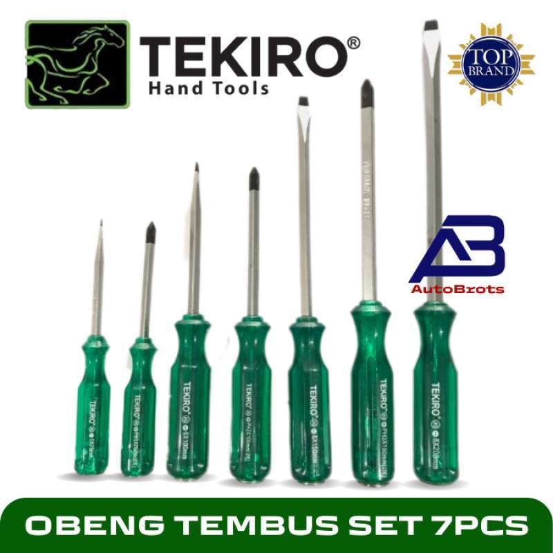 Jual Tekiro Obeng Set Tembus Hijau 7 Set / Go Thru Screwdriver Set 7pcs ...