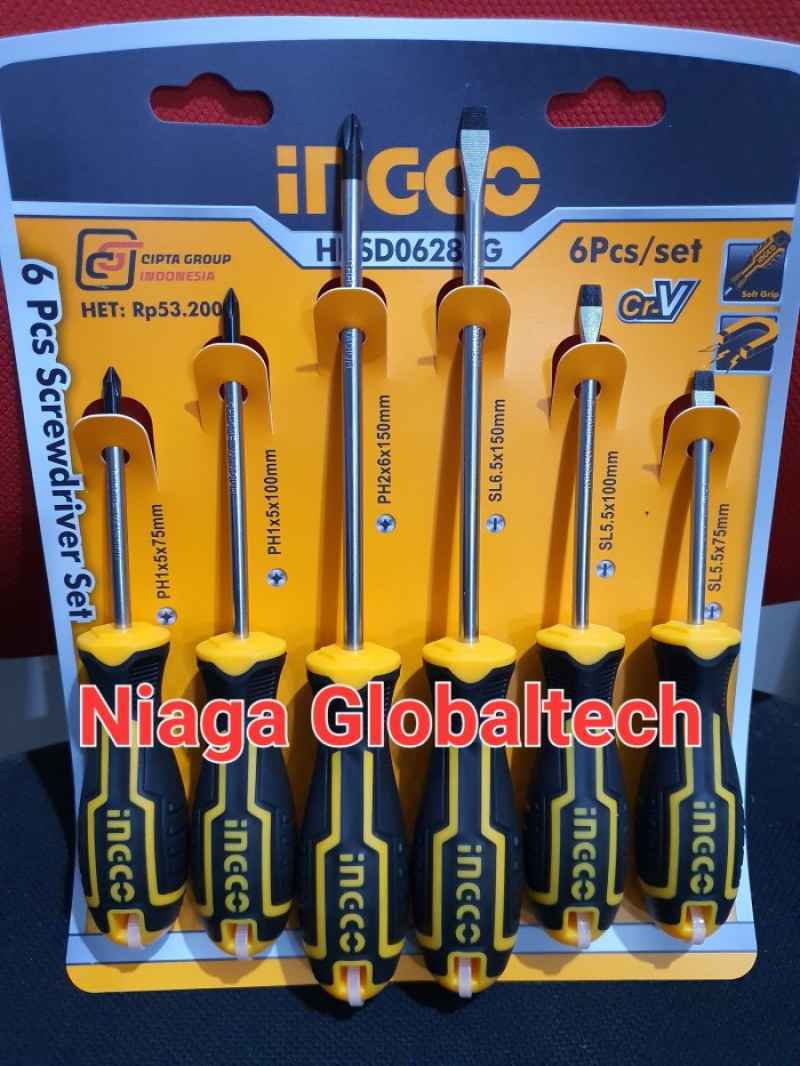 Jual Obeng Set 6pcs Obeng Industri Screwdriver Set 6pcs Ingco Di Seller ...