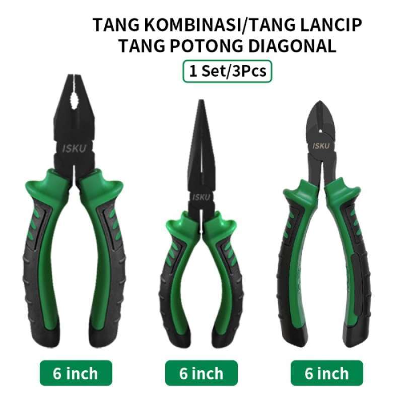 Jual Isku Tang Set 3 Pcs Tang Kombinasi Tang Lancip Tang Potong 6 Inch - 6+6+6 Di Seller Yama ...