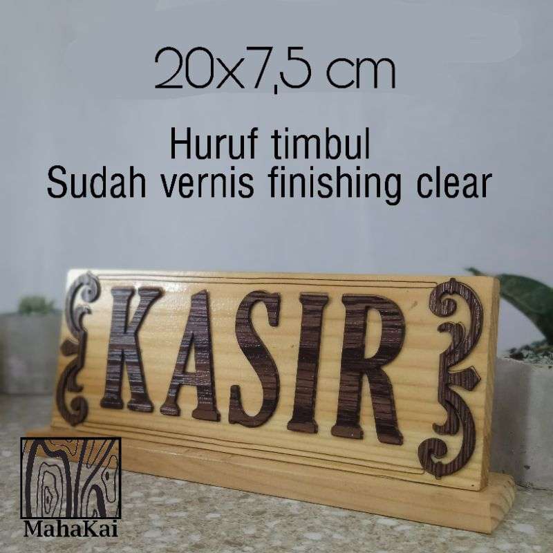 Jual Tulisan Kasir Cashier Kayu Ukir Sign Board Meja Duduk Counter ...
