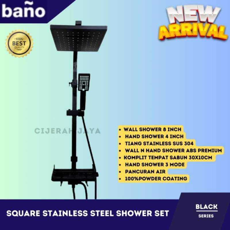 Jual Shower Tiang Shower Column Hand Shower + Pancuran - B.black+double ...
