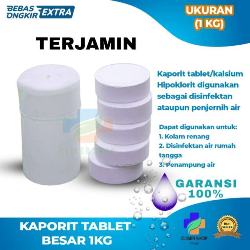 Jual Kaporit Tablet Besar / Kalsium Hipoklorit 1 Kg ( Penjernih Air ...