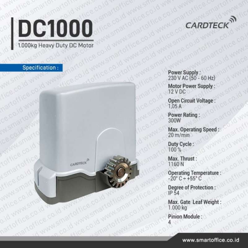 Jual 1000kg Heavy Duty Italy Dc Motor Sliding Gate Otomatis Cardteck ...