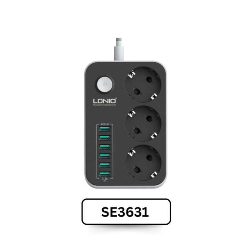 Jual Ldnio Se3631 Power Strip Extention Stop Kontak 3 Socket 6 Usb 2 ...