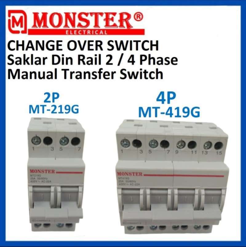 Jual Change Over Switch Ohm Saklar Din Rail Model Mcb 1 2 3 4 Phase Cos ...