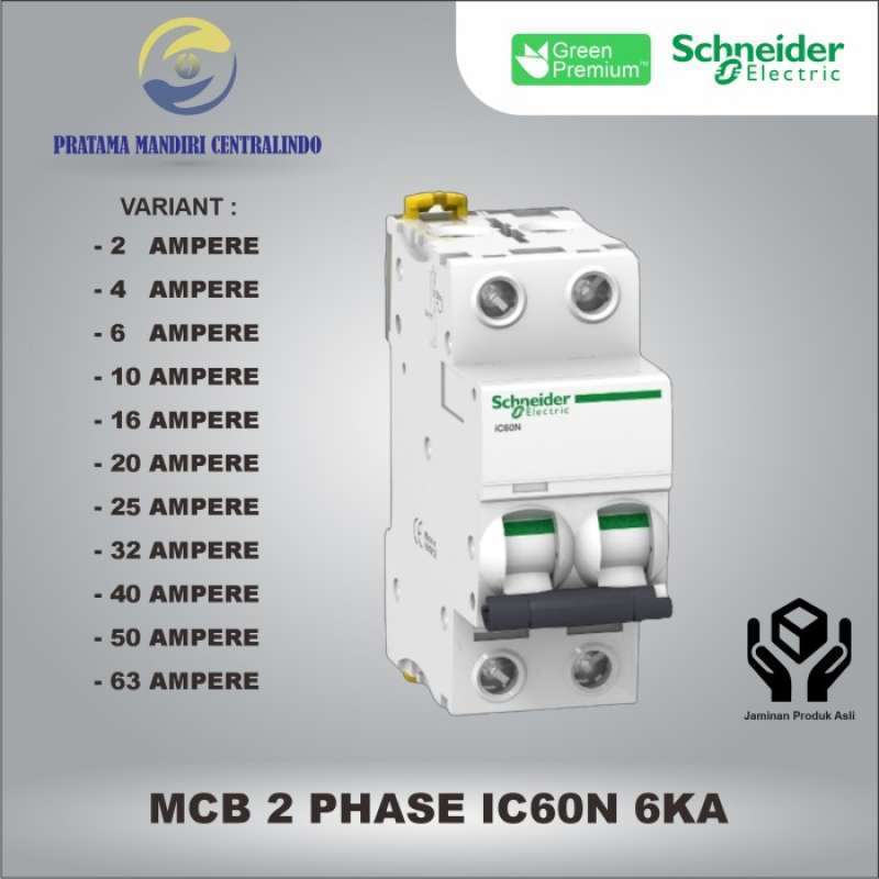 Jual Mcb 2 Phase Ic60n 6ka Schneider 2 Pole 2p - 2 Ampere S.d 63 Ampere Ori Di Seller Shin Store ...