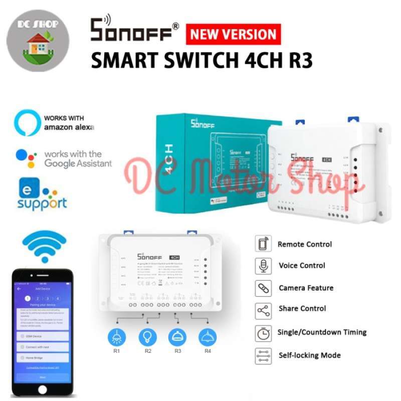 Jual Sonoff 4ch - 4 Channel Din Rail Wifi Switch [smart Home] Di Seller ...