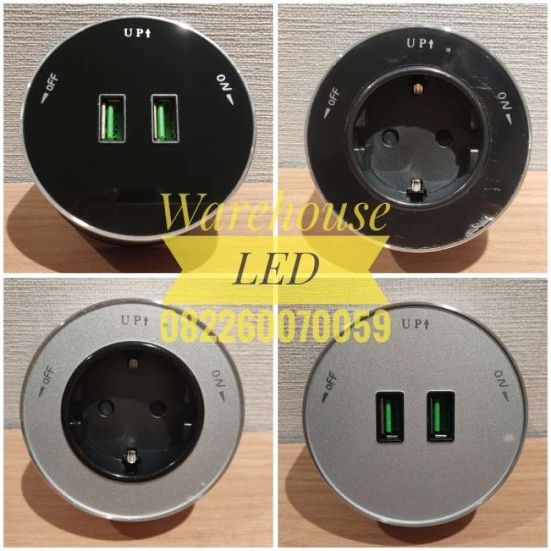 Jual Stop Kontak Meja Rell Track Socket Rel Inbow Outbow Silver Hitam ...