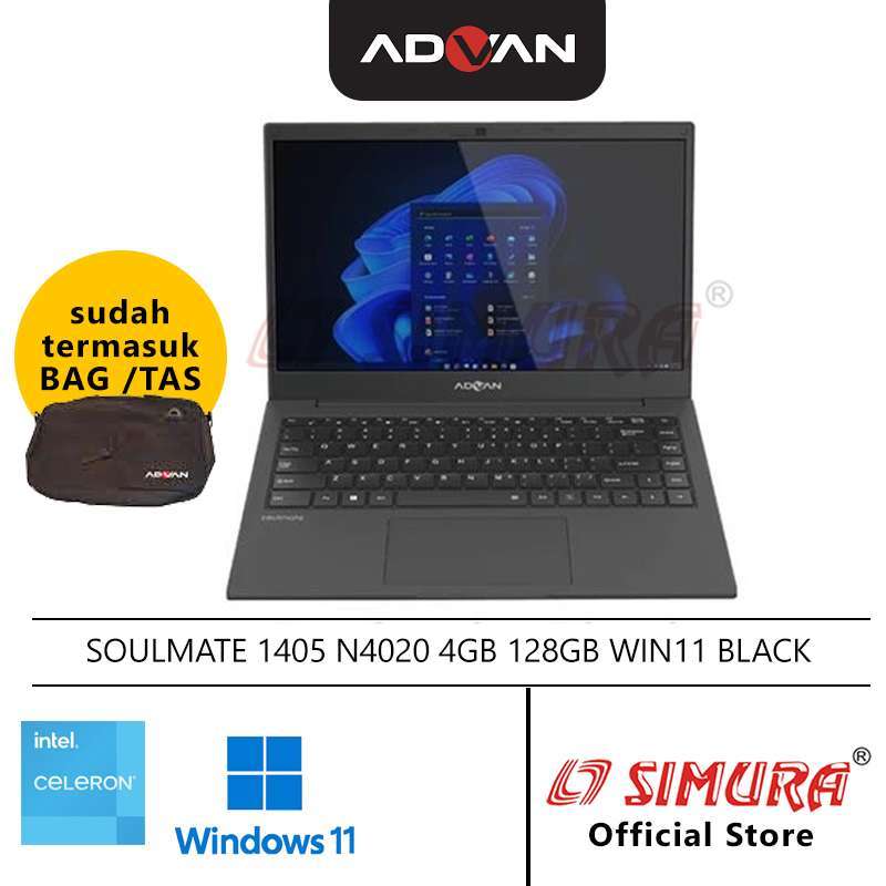 Jual Notebook Advan Soulmate 1405 N4020 4gb 128gb Win11 Black Di Seller ...