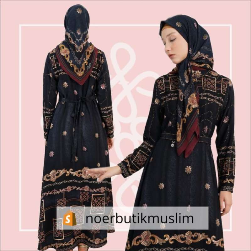 Jual Abaya Hikmat Fashion Original A3870-06 - Noerbutikmuslim - Navy Xl Di Seller Aghanim ...