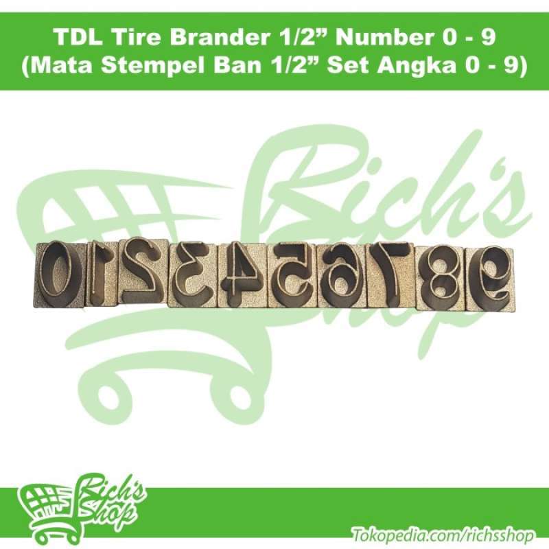 Promo Mata Stempel Ban Listrik Tdl Tire Brander 1/2 Inch Set Angka 0 ...