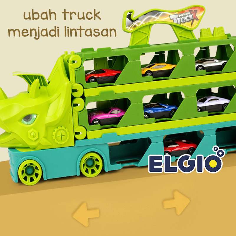 Promo Mobil Truk Dinosaurus Dengan Trek 2 Meter Ejection Racing Track ...