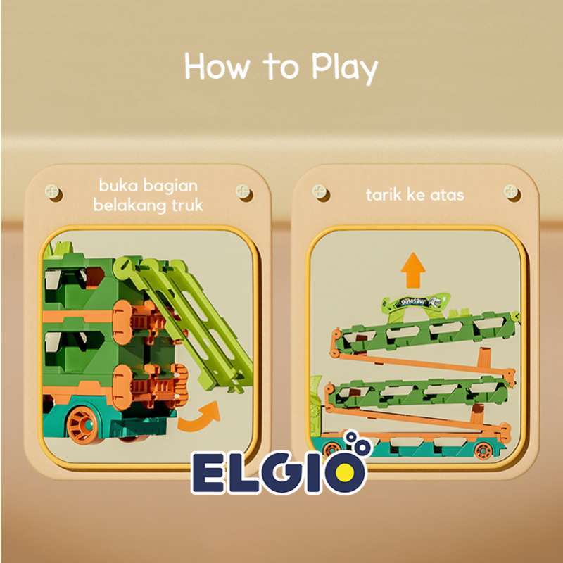 Promo Mobil Truk Dinosaurus Dengan Trek 2 Meter Ejection Racing Track ...